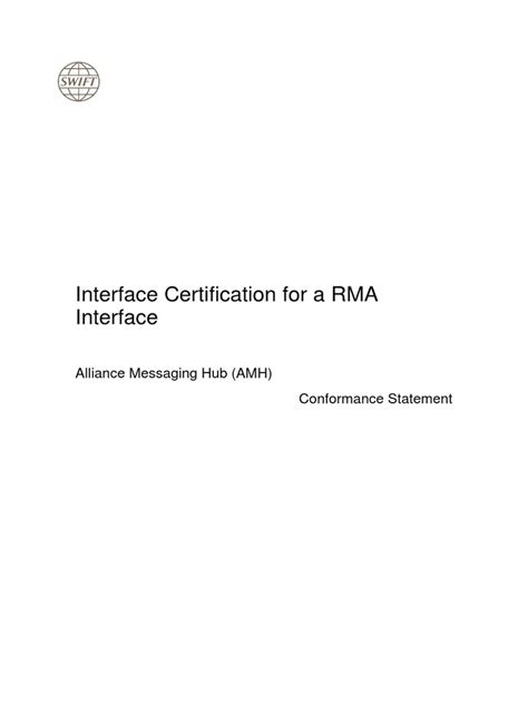 Swift Amh Ri Conformance Statement 0 Pdf Pdf