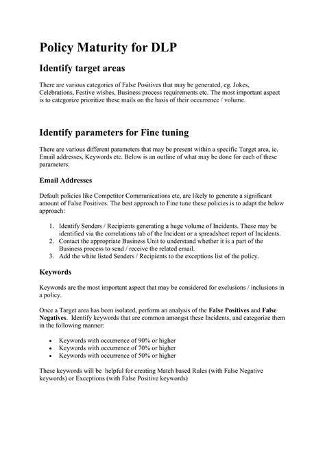 Approach To Fine Tune Dlp Policies Docx