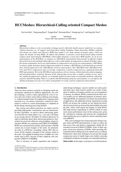 pdf hccmeshes hierarchical culling oriented compact meshes