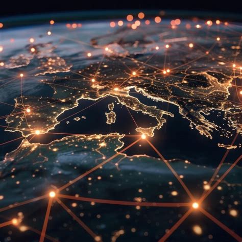 Radiant Networks Visualizing The Global Connectivity Of Businesses Premium Ai Generated Image