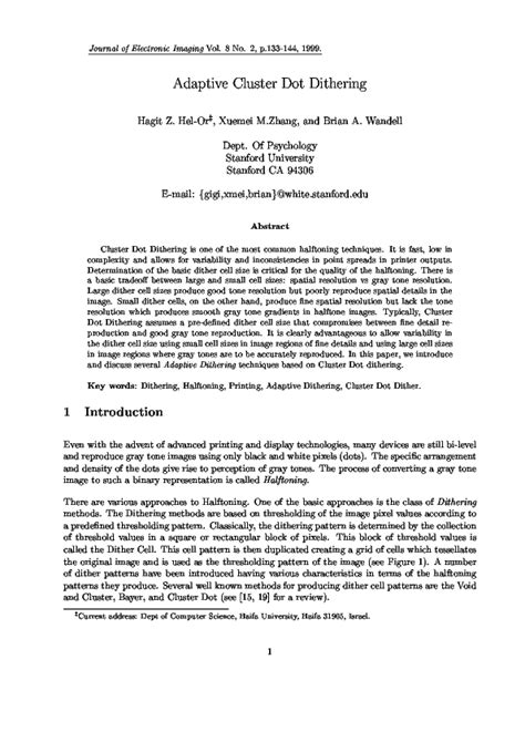 Pdf Adaptive Cluster Dot Dithering