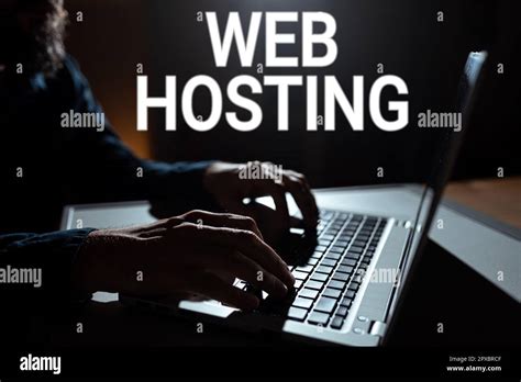 Sign Displaying Web Hosting Concept Meaning The Activity Of Providing Storage Space And Access