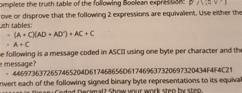 Solved The Following Message Is A Message Coded In Asc Ii