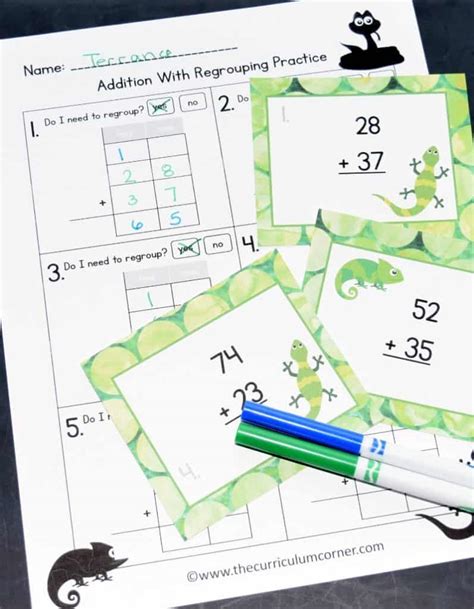 Addition With Regrouping Differentiated Practice The Curriculum Corner