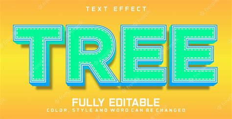 Premium Vector Tree Text Editable Style Effect