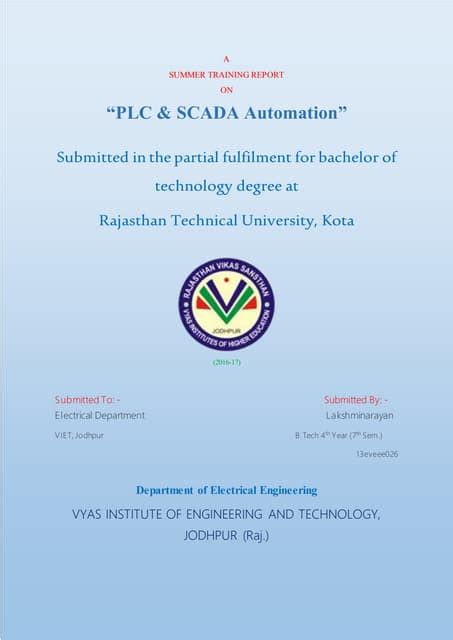 Plc And Scada Training Report Docx