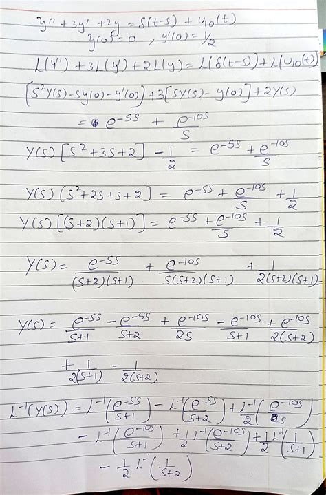 Solved Laplace Transformation Heaviside Step Functions Dirac Delta Course Hero