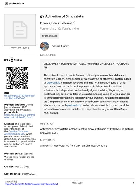 Pdf Activation Of Simvastatin V1