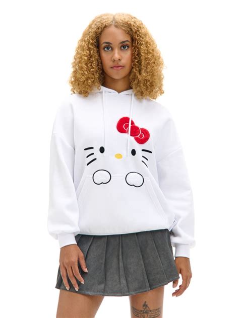 Λευκό φούτερ με κουκούλα Hello Kitty Χρωμα ΛΕΥΚΟ Cropp 927aq 00x