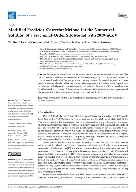 Pdf Modified Predictor Corrector Method For The Numerical Solution Of