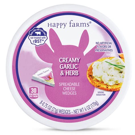 Happy Farms Garlic And Herb Spreadable Cheese Wedge Same Day Delivery Or Pickup Aldi
