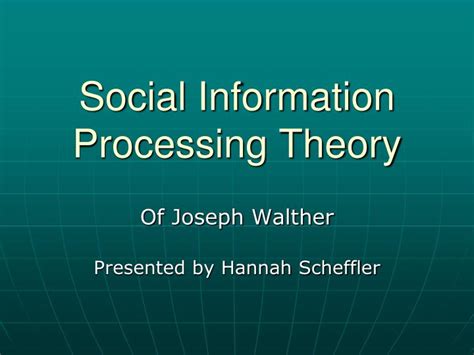 Ppt Social Information Processing Theory Powerpoint Presentation