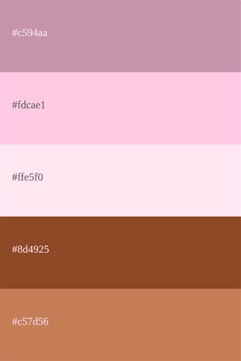 Paletas rosa pastel pálido combinações e códigos