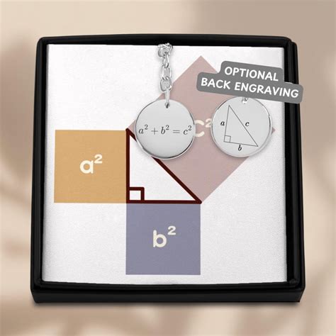 Pythagorean Theorem Keychain Engraved Math T For Stem Students Etsy