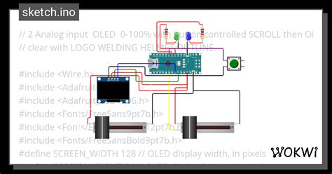 2 Analog Input Oled 0 100 With Button Controlled Scroll Then Oled