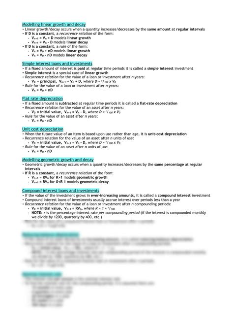 Recursion And Financial Modelling Further Mathematics Year 12 Vce
