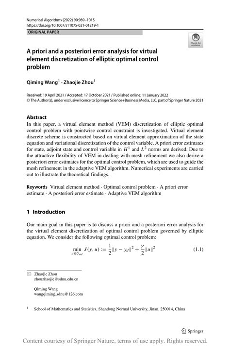 a priori and a posteriori error analysis for virtual element