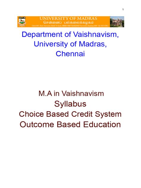 Ma Vaishnavism Syllabus Overview Pdf Vaishnavism Indian Religions