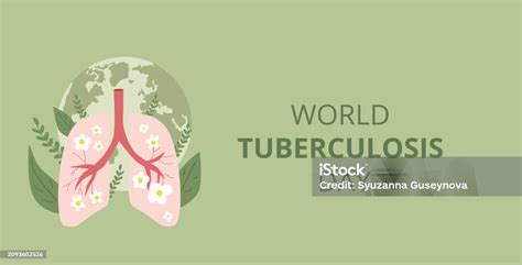 세계 결핵의 날 배너 템플릿입니다 질병에 대한 인식 벡터 평면 그림입니다 3월에 대한 스톡 벡터 아트 및 기타 이미지 3월 개념 건강관리와 의술 Istock