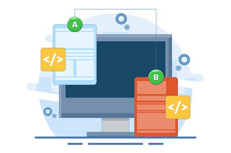 Ab Testing Concept Comparison Of Separate Wireframe Applications On Smart Device Display