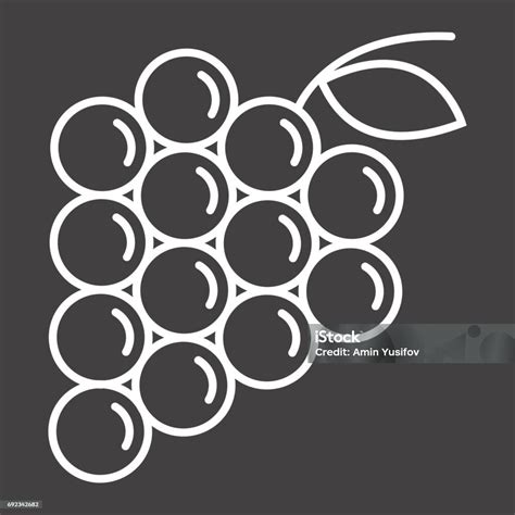 포도 라인 아이콘 과일 비타민 벡터 그래픽 검정색 배경 Eps 10에 선형 패턴 가득 찬에 대한 스톡 벡터 아트 및 기타 이미지 가득 찬 건강한 생활방식 과일