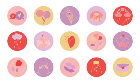 Premium Vector Cute Circle Badges With A Festive Theme Love