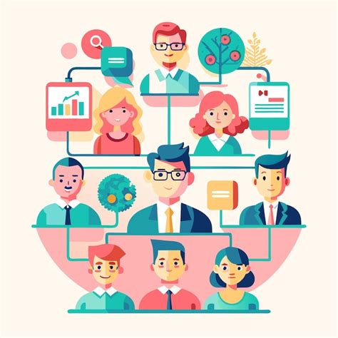 A Diverse Group Of People Connected By A Network Of Lines And Shapes Representing Collaboration