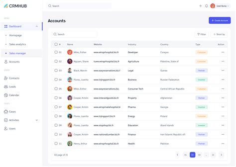 crm dashboard table and form behance