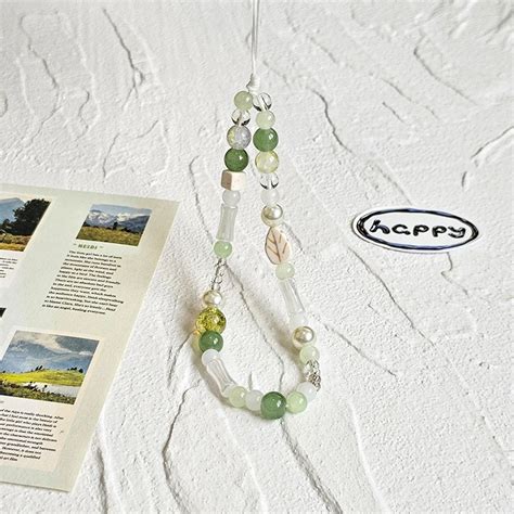 Cord N De Tel Fono Verde Azulado De Estilo Chino Cadena De Tel Fono M Vil