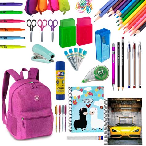 Kit Material Escolar Feminino Masculino Completo Mochila Estojo