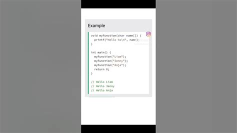 Parameter And Arguments In C Programming Function Argument Parameter Shorta Shorts
