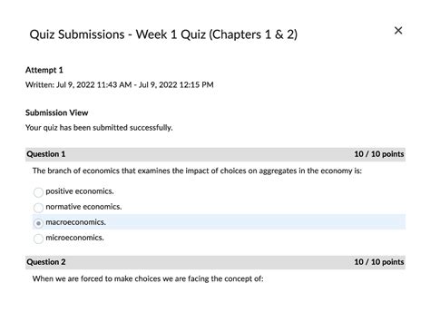 ECON101 Week 1 Quiz Microeconomics AMU Quiz Submissions Week 1 Quiz