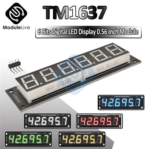 Купить Измерительные и аналитические приборы New Tm1637 6 Bits Digital Led Display Module 7