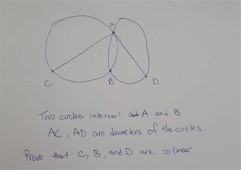 Solved C B Two Circles Intersect At A And B AC AD Are Chegg
