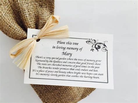 Memorial Tree Seedlings In Burlap Personalized Sympathy Tree Gift