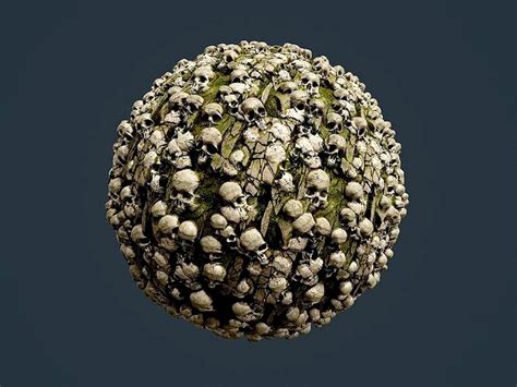 Skull Bones Horror Seamless Pbr Texture 1 3d Model