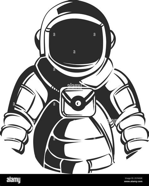 Astronaut Icon Spacesuit With Black Helmet Glass Cosmonaut Logo Isolated On White Background