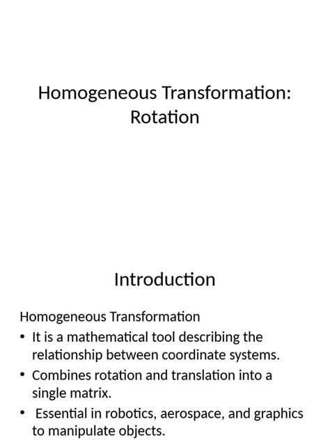Homogeneous Transformation Rotation Pdf