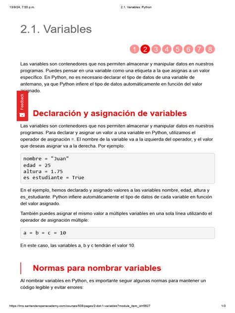 21 Variables Python Pdf Python Lenguaje De Programación Variable Informática