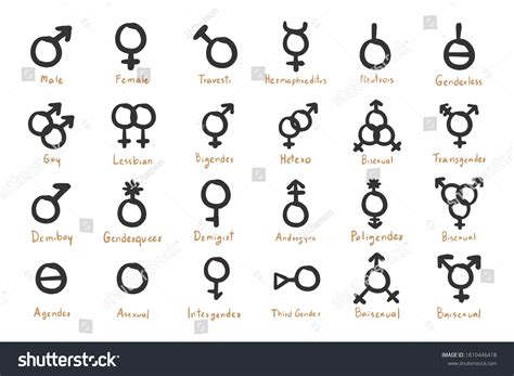 Gender Symbols Icon Set Male Female Stock Vector Royalty Free