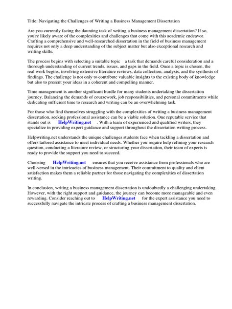 Business Management Dissertation Ideas Download Free Pdf Thesis Strategic Management