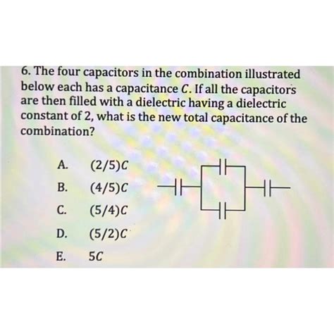 Solved The Four Capacitors In The Combination Illustrated Chegg Com