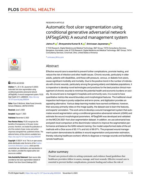 Pdf Automatic Foot Ulcer Segmentation Using Conditional Generative