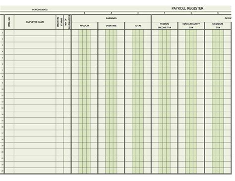 Free Pritntable Payroll Ledger Templates [excel Pdf] Sample