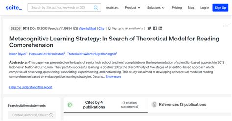 Metacognitive Learning Strategy In Search Of Theoretical Model For