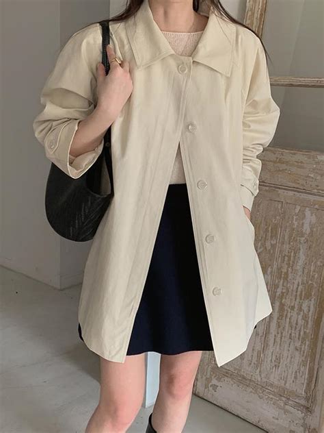 프렌치오브 로스팅 봄 숏 트렌치 하프 코트2color