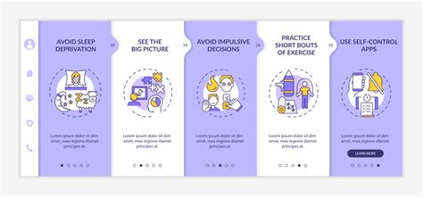 Self Regulation Boosting Tips Onboarding Vector Template Responsive Mobile Website With Icons