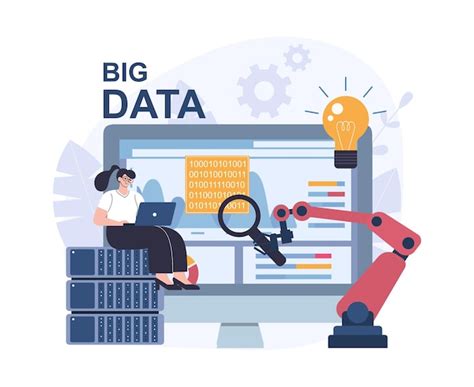 Premium Vector The Concept Of Big Data Analysis Using Automation Vector Illustration