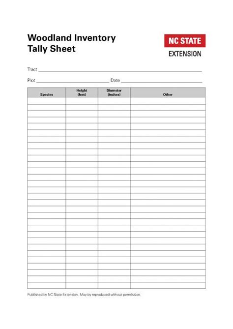 Inventory Pdf 192671 Woodland Inventory Tally Sheet