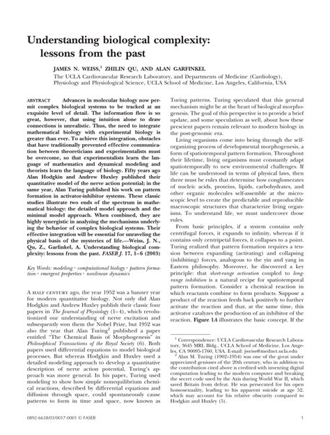PDF Understanding Biological Complexity Lessons From The Past